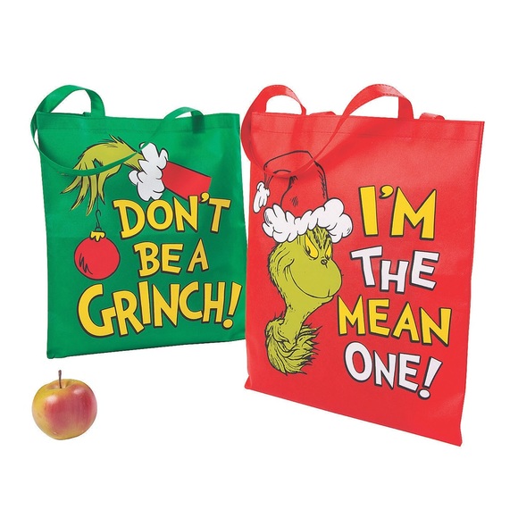Dr. Seuss | Bags | The Grinch Tote Bag Large Dr Seuss Christmas ...